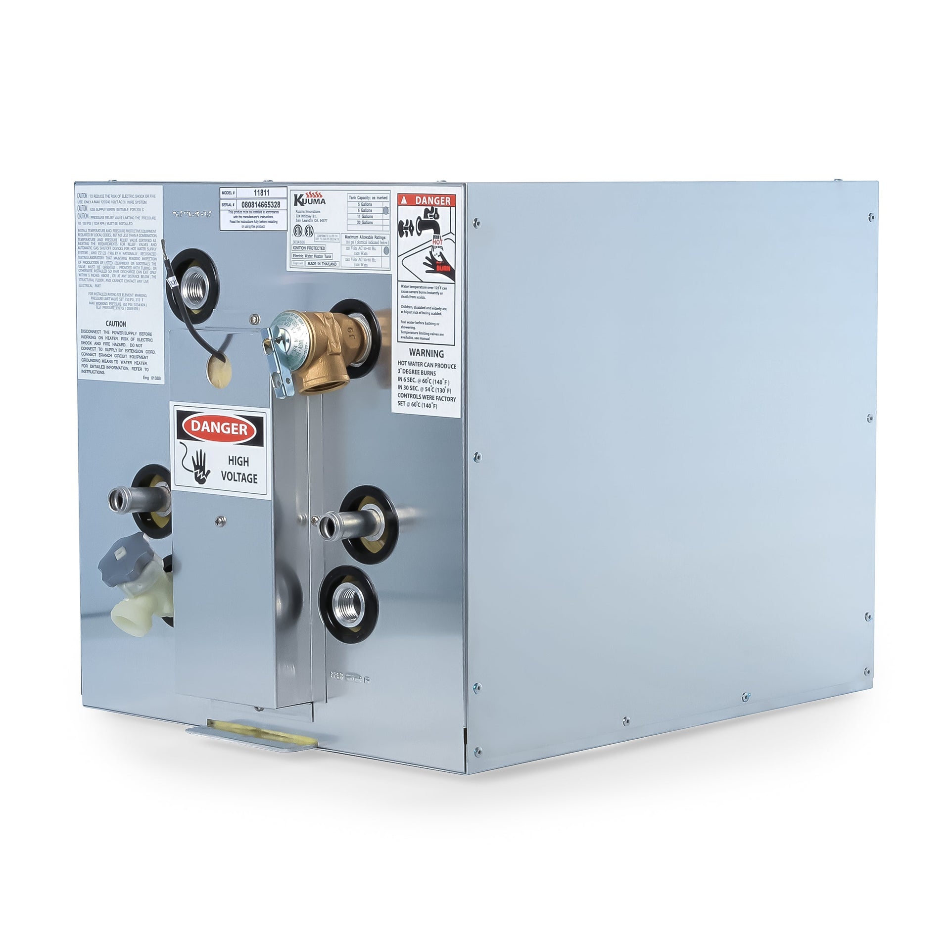 Kuuma 6 Gal WH, 120V Front Heat Exchange ,Front/Back Mount